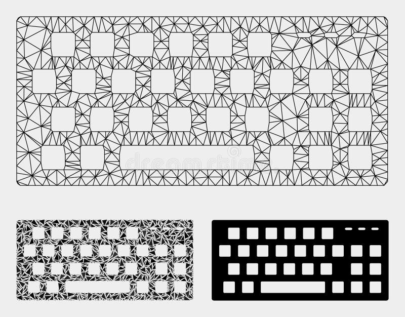 Keyboard Vector Mesh 2D Model and Triangle Mosaic Icon Stock Vector ...