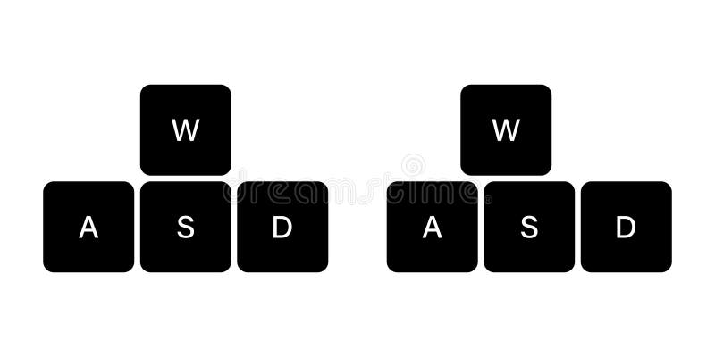Keyboard Wasd Buttons Icon Set. Stock Illustration - Illustration of ...