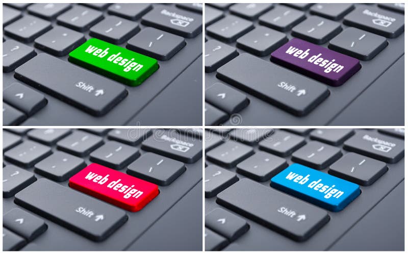 Keyboard with Web Design Button Stock Image - Image of data, design ...