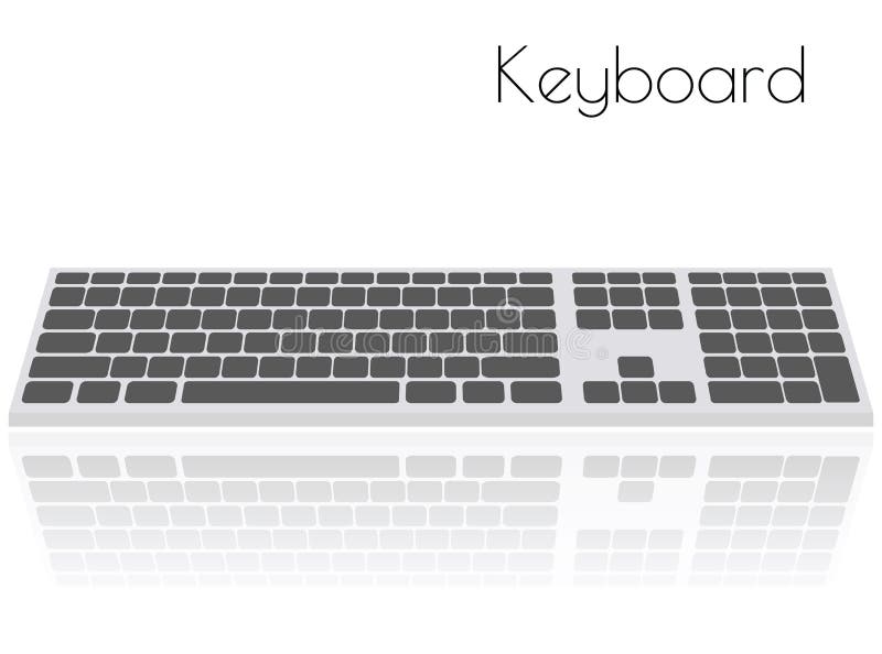 Keyboard on White Background Stock Vector - Illustration of black, pose ...