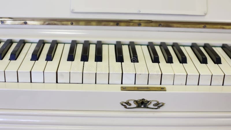 Keyboard of White Old Beautiful Piano in Light Stock Footage - Video of ...