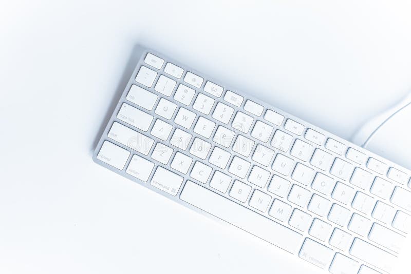 Keyboard White Wireless Computer Keyboard Isolated on White Background ...