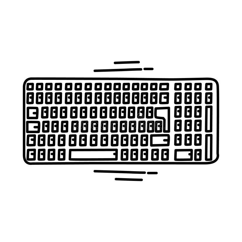 Keyboard Wireless Icon. Doodle Hand Drawn or Outline Icon Style Stock ...