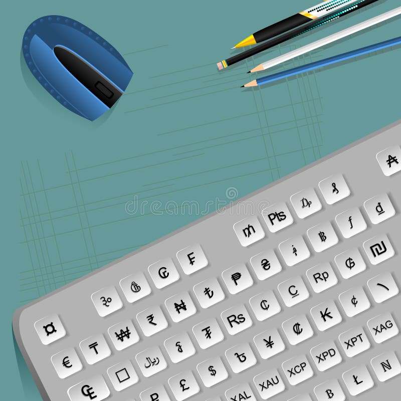 Keyboard with World Currency Symbols Image Stock Illustration ...
