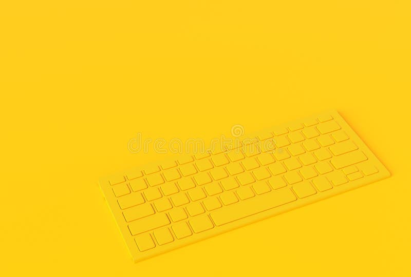 Keyboard Yellow Color Inimal Concept Stock Illustration - Illustration ...