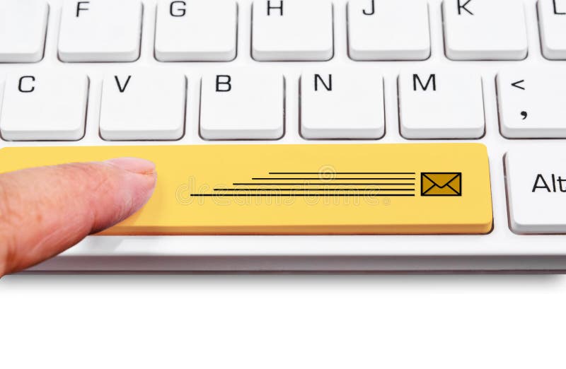 Keyboard Yellow Express Delivery Package. Stock Photo - Image of hand ...