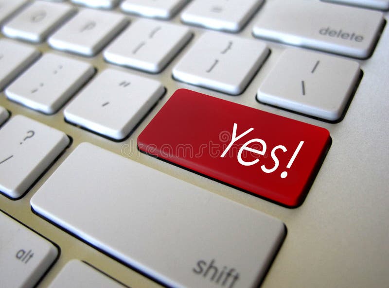 Keyboard Yes button key stock image. Image of answers - 36272413