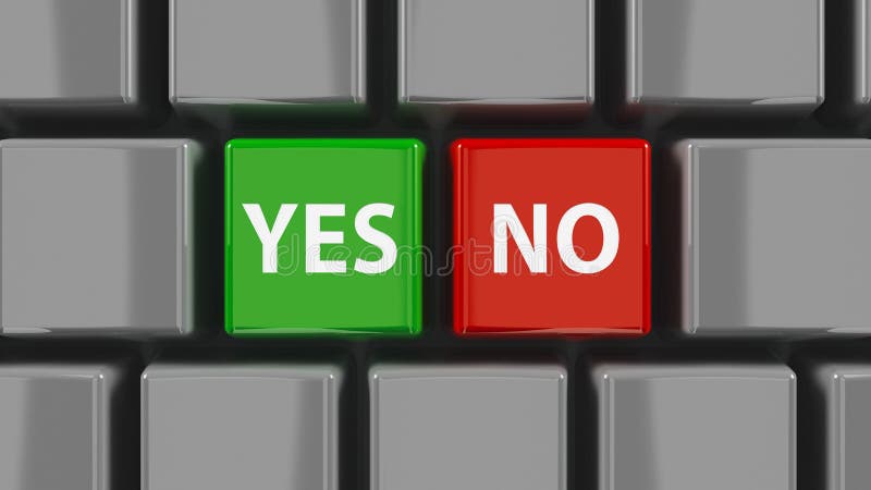 Keyboard yes & no stock illustration. Illustration of push - 110972370