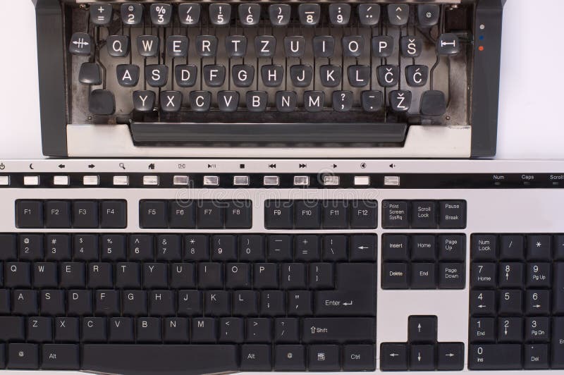 Keyboard of old telex stock photo. Image of retro, electric - 74577576