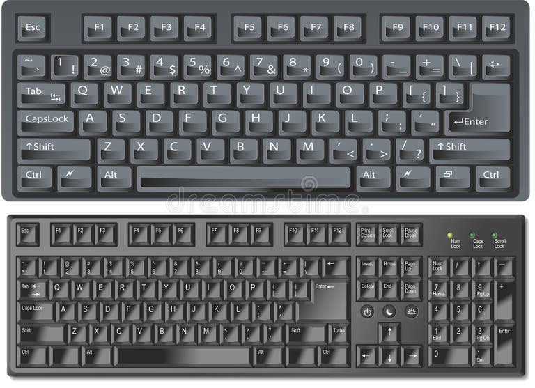 Computer Keyboards Illustration Stock Illustrations – 606 Computer ...