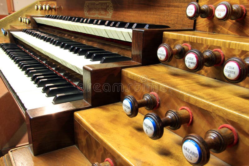 Church Pipe Organ Keyboards Stock Photo - Image of sacred, worship ...