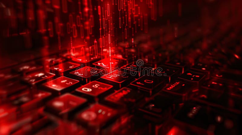 The Keybord Inside a Binary Code Background Stock Image - Image of ...