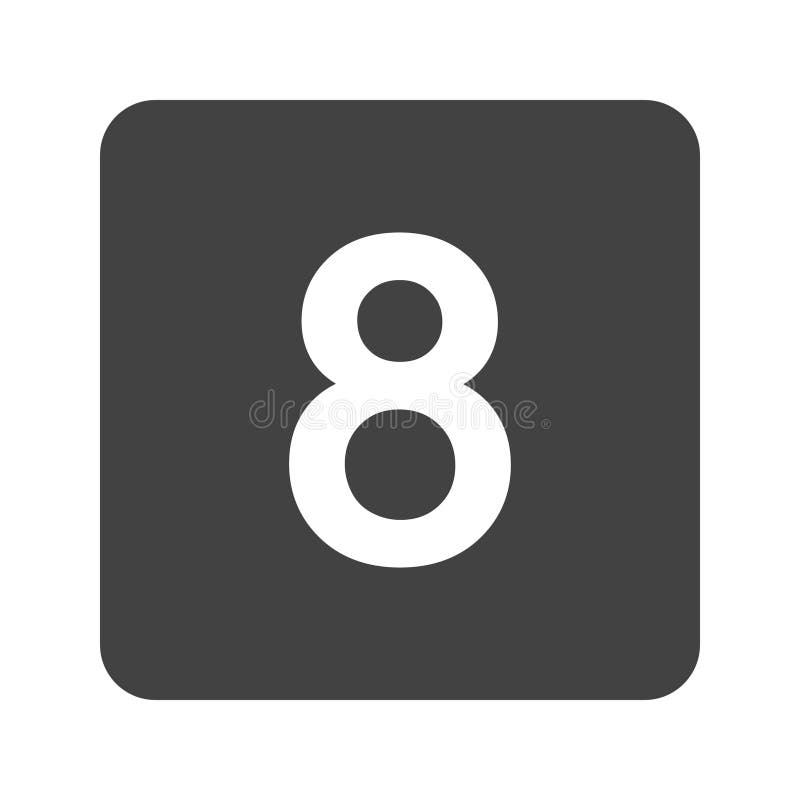 Keycap Digit Eight Icon Vector Image. Stock Vector - Illustration of ...