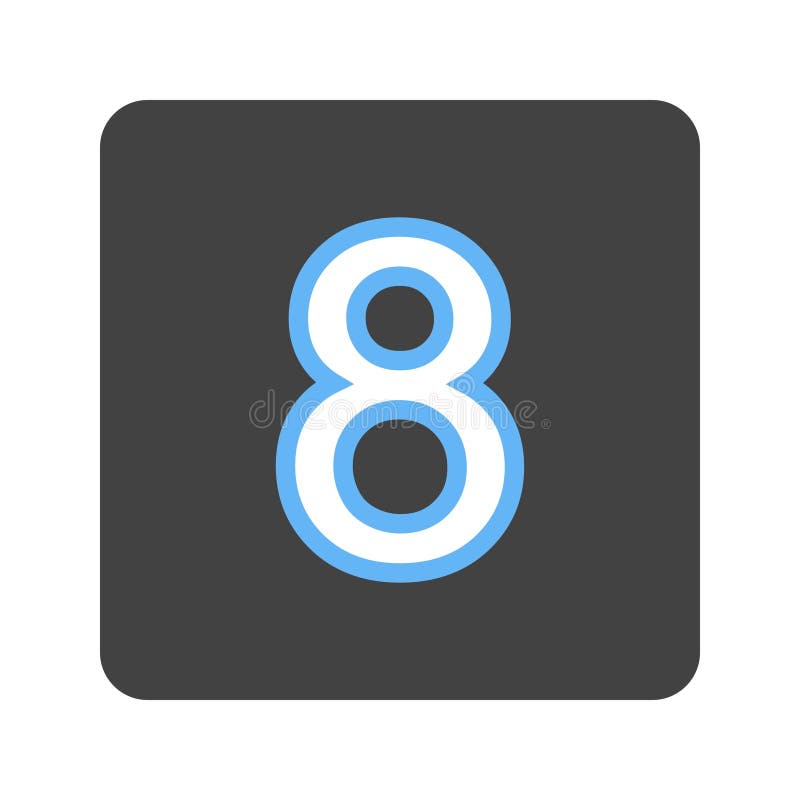 Keycap Digit Eight Icon Vector Image. Stock Vector - Illustration of ...