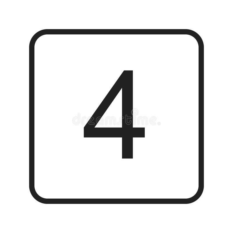 Digit Four Sign in ASL Pixel Perfect Gradient Linear Vector Icon Stock ...