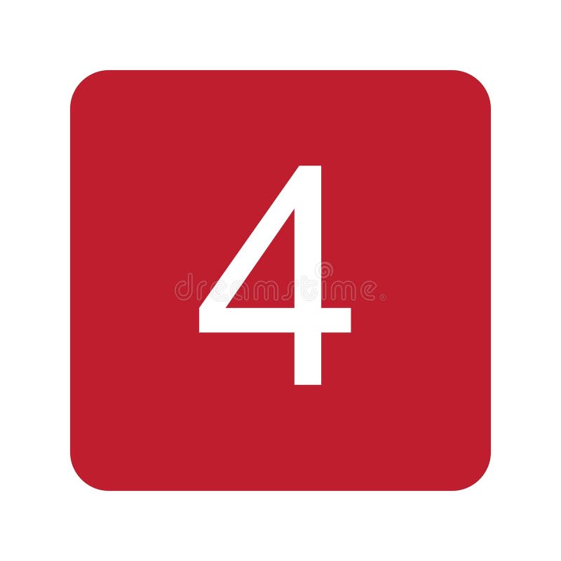 Keycap Digit Four Icon Image. Stock Illustration - Illustration of ...