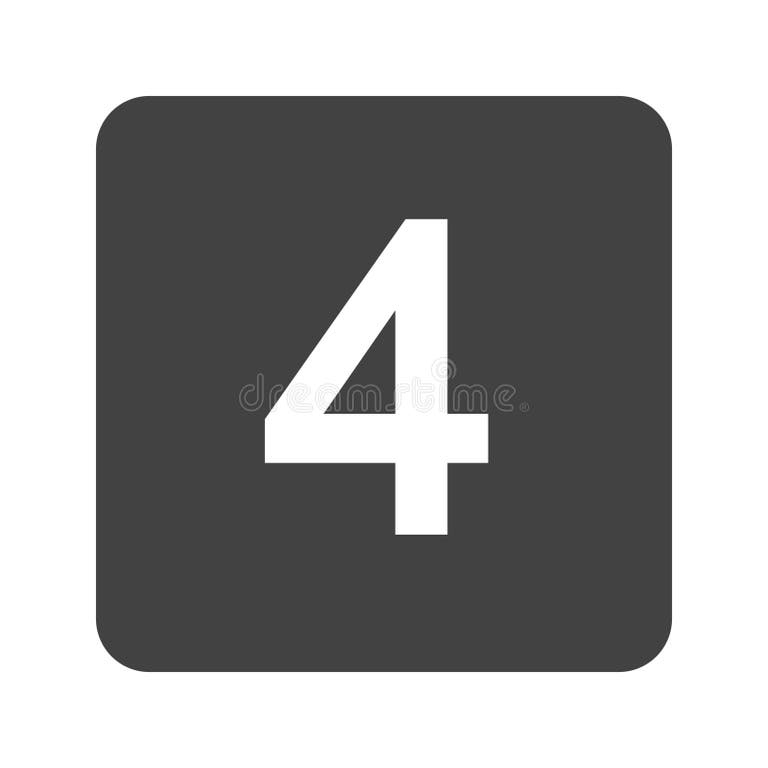 Keycap Digit Four Icon Vector Image. Stock Vector - Illustration of ...