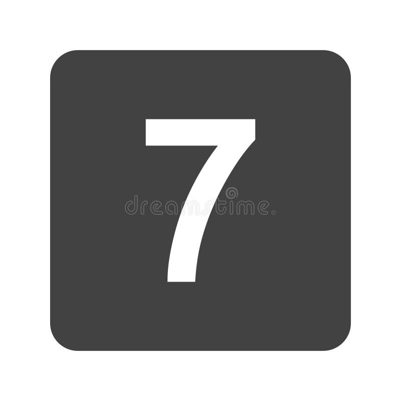 Keycap Digit Seven Icon Vector Image. Stock Vector - Illustration of ...