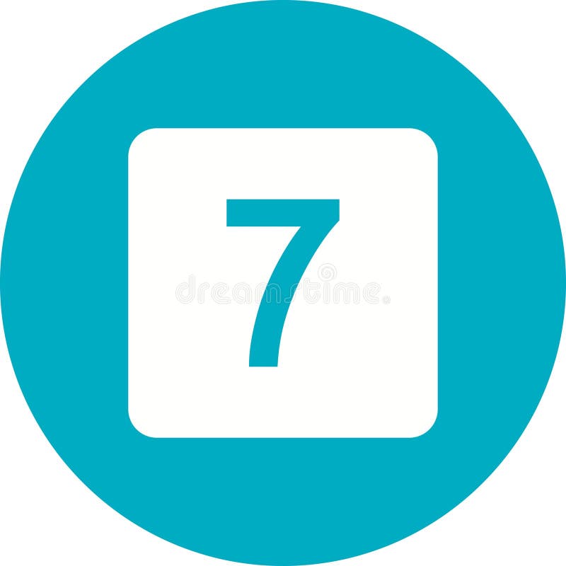 Keycap Digit Seven Icon Vector Image. Stock Vector - Illustration of ...