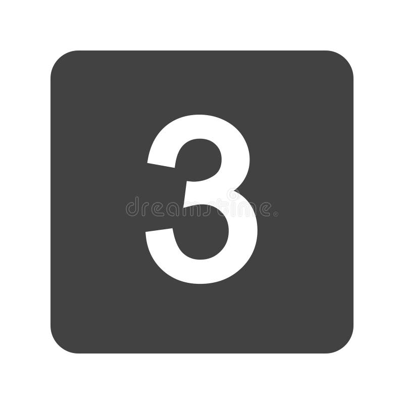 Keycap Digit Three Icon Vector Image. Stock Vector - Illustration of ...