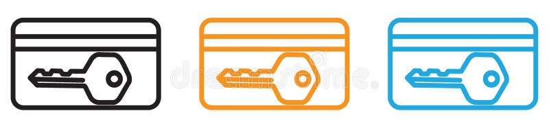 Keycard Access Vector Logo Set Collection for Web App Ui Stock Vector ...