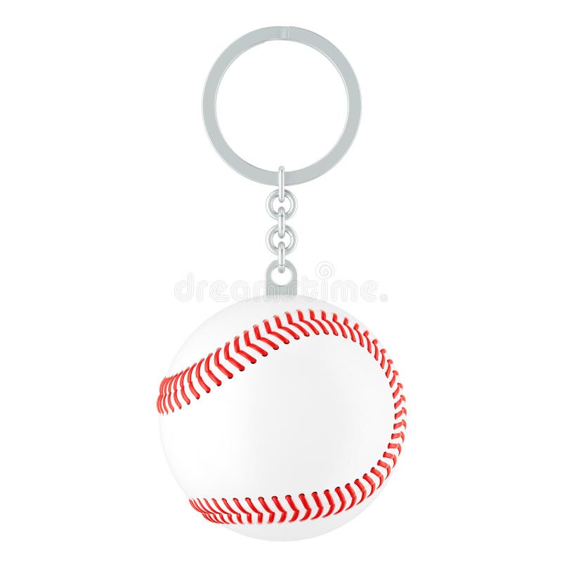 Keychain with Baseball Ball, 3D Rendering Stock Illustration ...