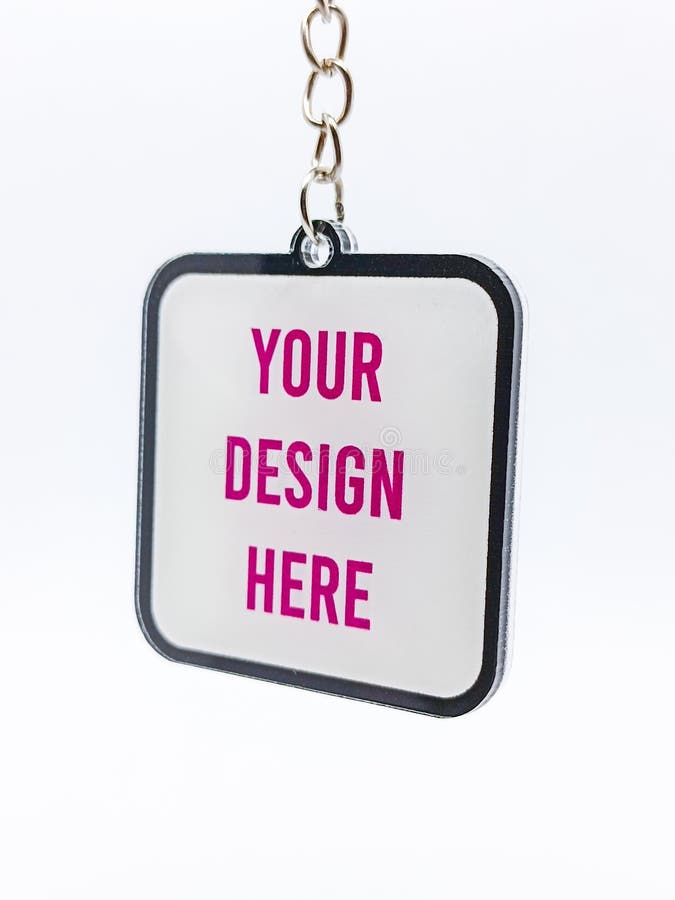Keychain Custom Design Logo Isolated in White Stock Image - Image of ...