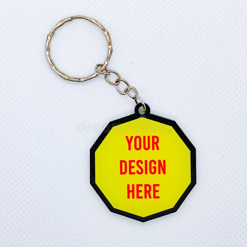 Keychain Custom Design Logo Isolated in White Stock Image - Image of ...