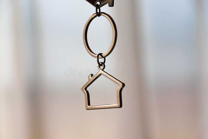 Keychain in the Form of a House Stock Photo - Image of lock, building ...