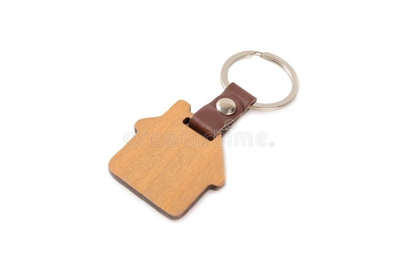 Keychain in the Shape of a House with a Key Ring Isolated Stock Photo ...