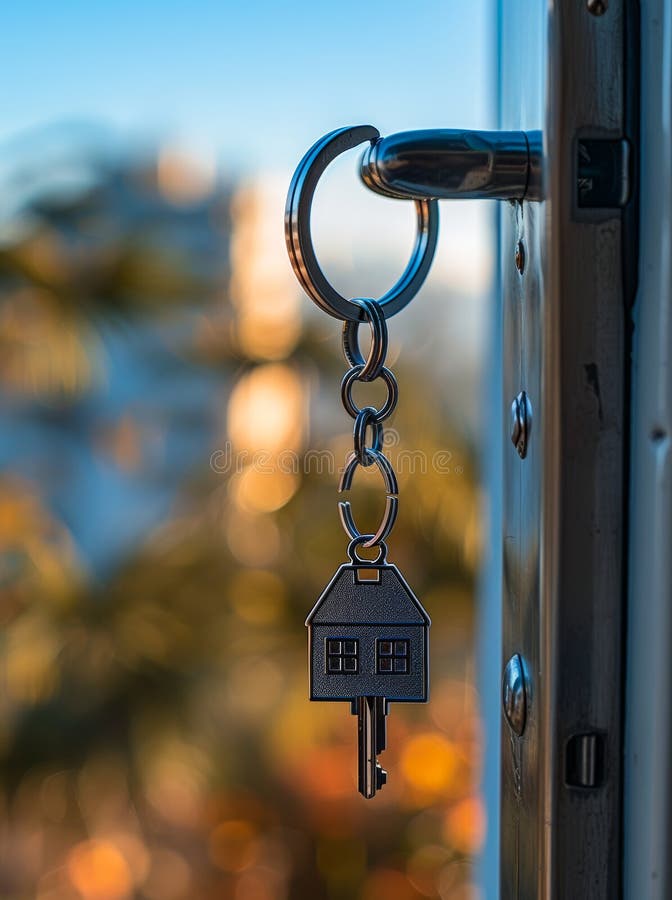 Keychain in the Shape of House. a House Shaped Keychain Hanging from a ...