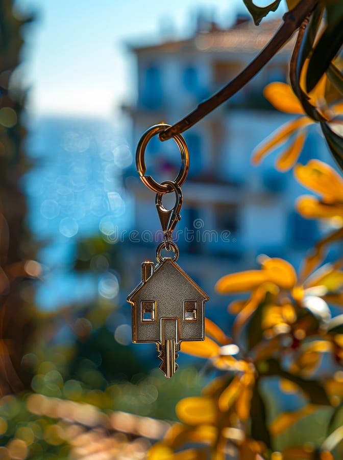 Keychain in the Shape of House. a House Shaped Keychain Hanging from a ...