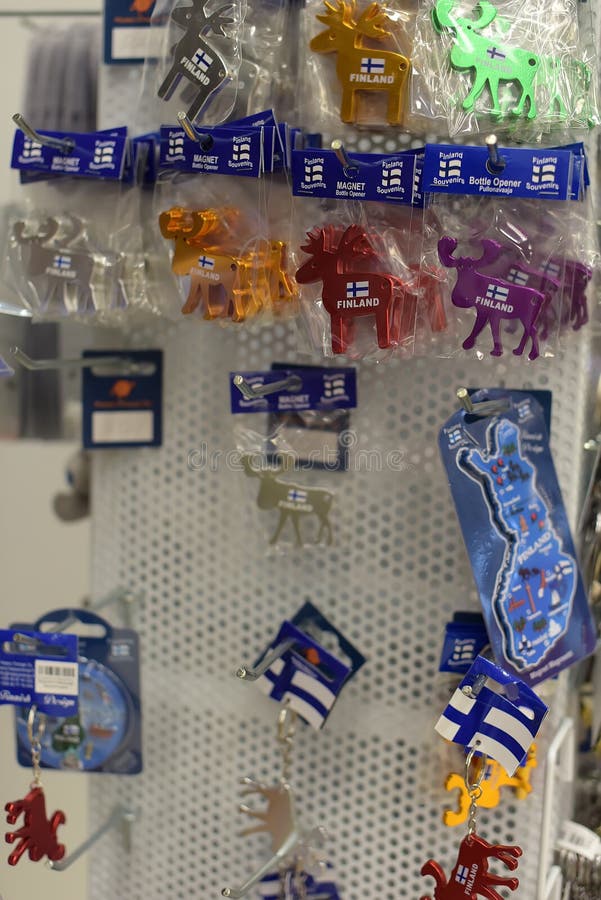 Keychains and magnets editorial stock image. Image of ...