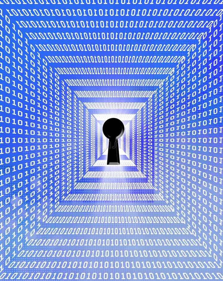 Keyhole and binary code stock illustration. Illustration of programming ...