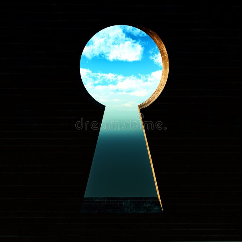 Keyhole in a wall stock photo. Image of entering, background - 34242398