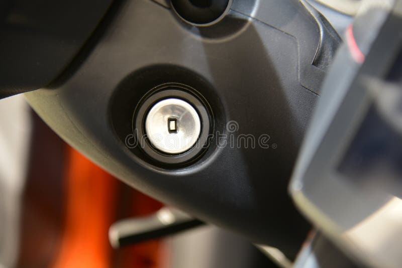 Keyhole, Ignition Switch in the Passenger Car Stock Image - Image of ...