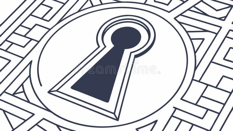 A Keyhole at the Center of a Geometric Maze Vector Illustration, Vector ...
