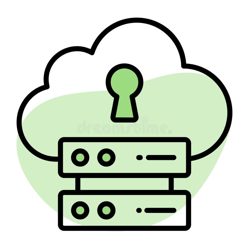 Keyhole On Cloud With Data Server Denoting Vector Of Secure Data Backup