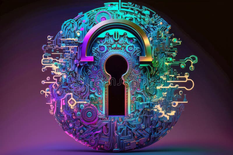 Keyhole in Crypto Digital Cyber Space; Security Technology Concept ...