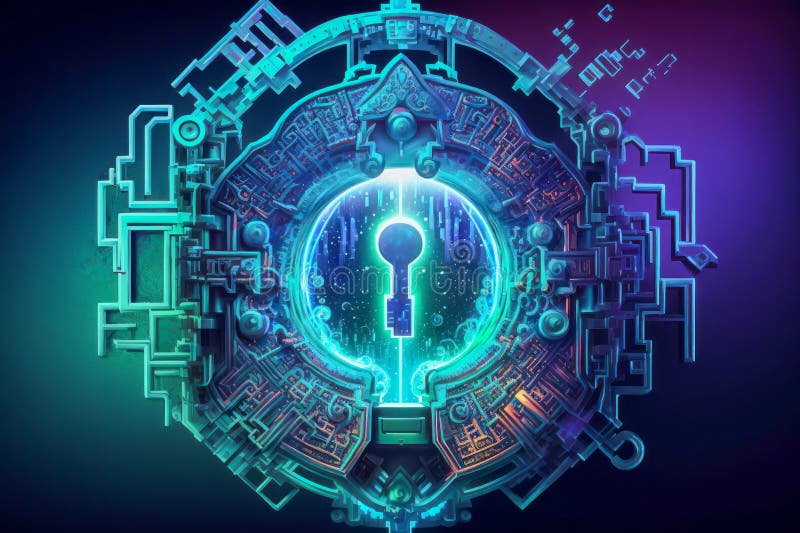 Keyhole in Crypto Digital Cyber Space, Security Technology Concept ...