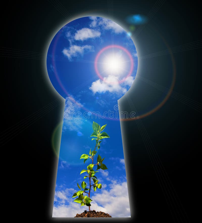 Door Keyhole Entrance To New Magical World Stock Vector - Illustration ...