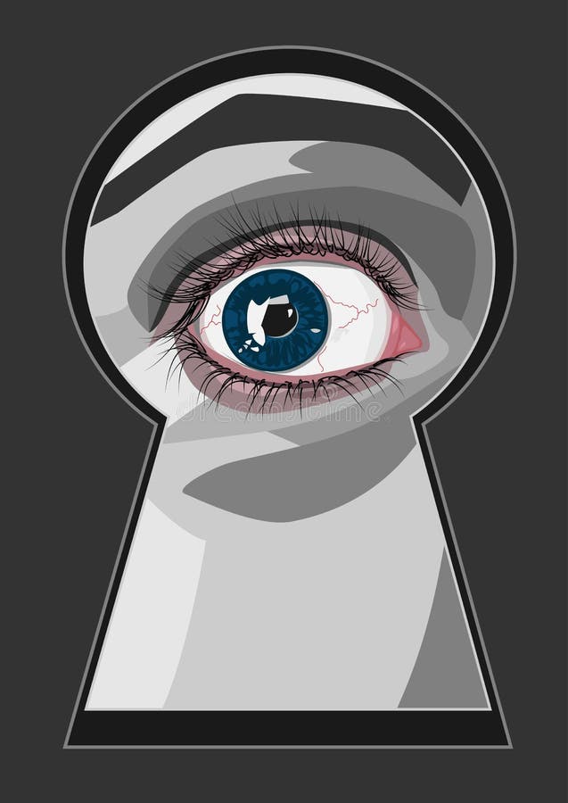 Keyhole with eye stock vector. Illustration of keyhole - 88533434