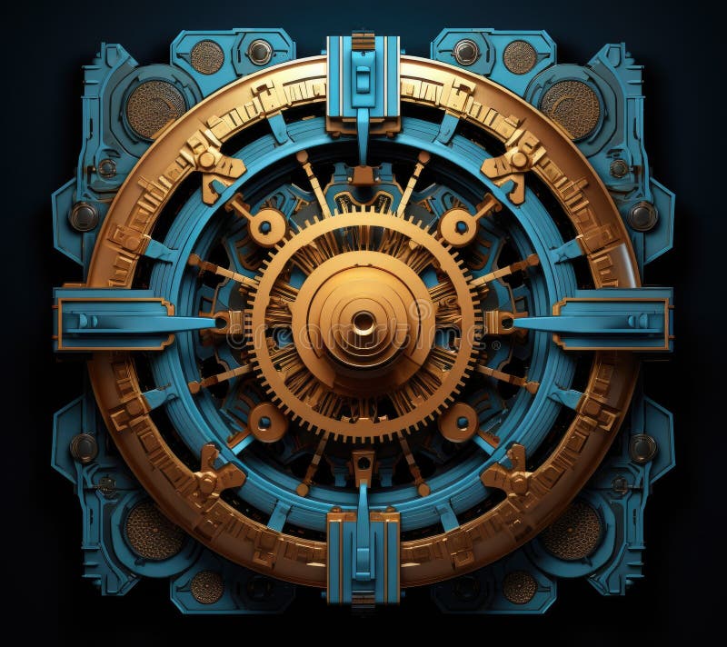 Keyhole with Gears and Gears Inside Stock Illustration - Illustration ...