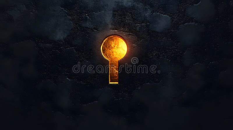 Keyhole with Glowing Light Behind, Concept of Mystery Hidden Secrets ...