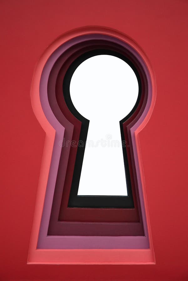 Keyhole, a Hole for a Key. Keyhole with Shadow, Red Background, Stylish ...
