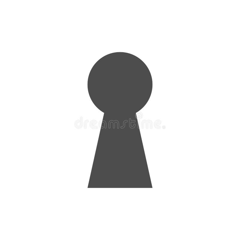 Keyhole Icon. Door Key Hole. Shape of Lock of Door. Black, White and ...