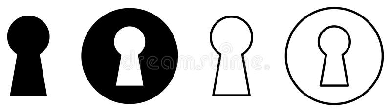 Keyhole Icon. Door Key Hole. Shape of Lock of Door. Black, White and ...