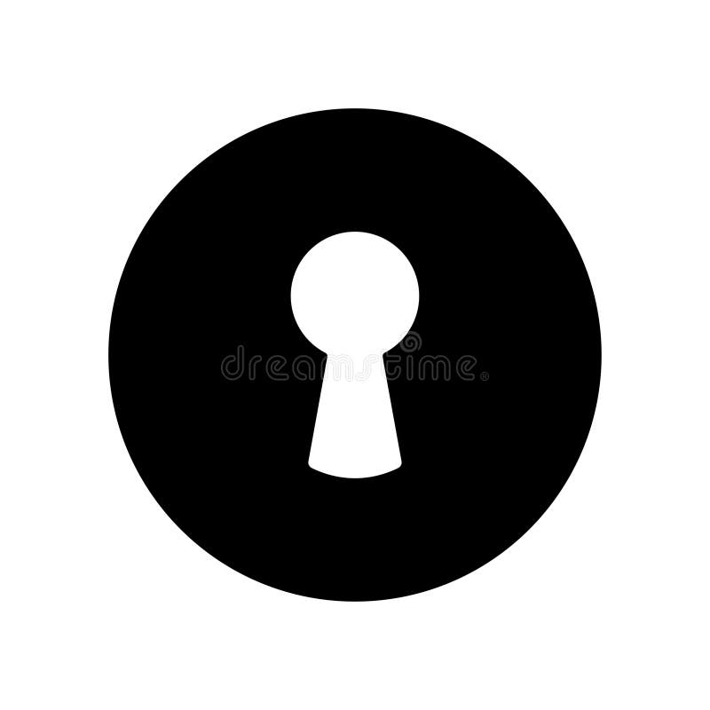 Keyhole Icon. Door Key Hole. Shape of Lock of Door. Black, White and ...