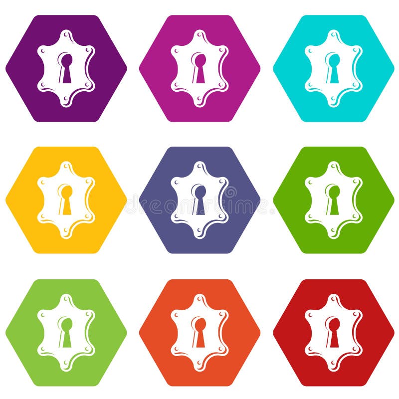 Keyhole Key Icons. Vintage Keys and Keyholes Signs for Logo Stock ...
