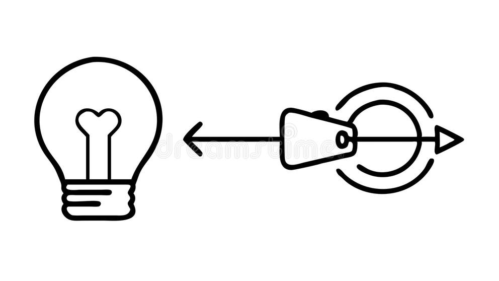 Keyhole Idea Unlock Icon, Discovery and Breakthrough Solution, Vector ...